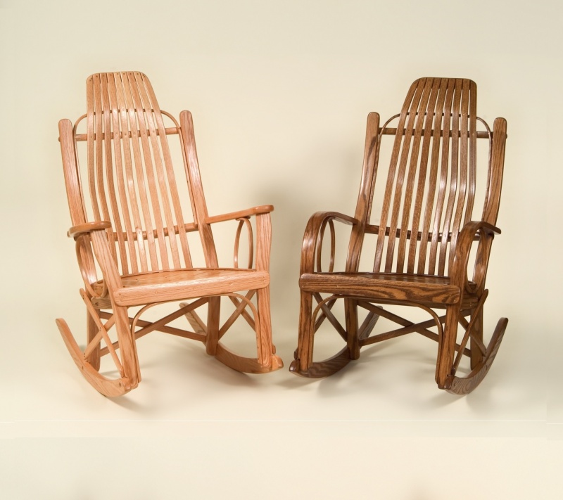 Bent Oak Rocker Curved Arm or Flat arm | Carriage House Furnishings